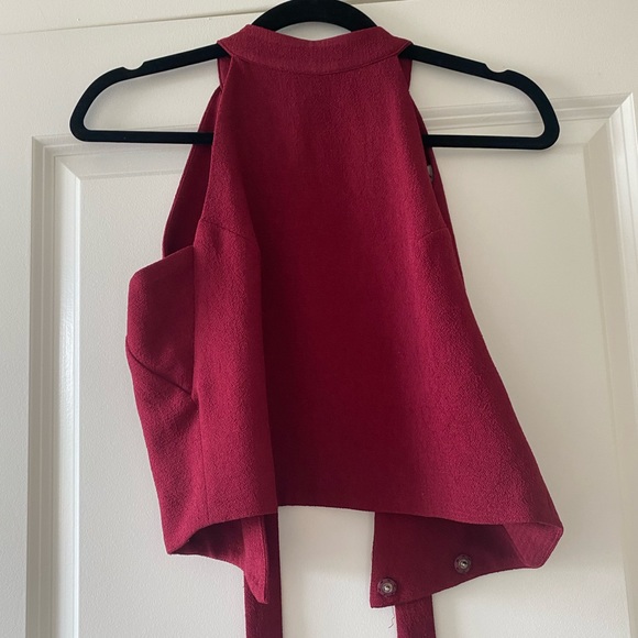 J.O.A. | Tops | Maroon Backless Crop Top | Poshmark